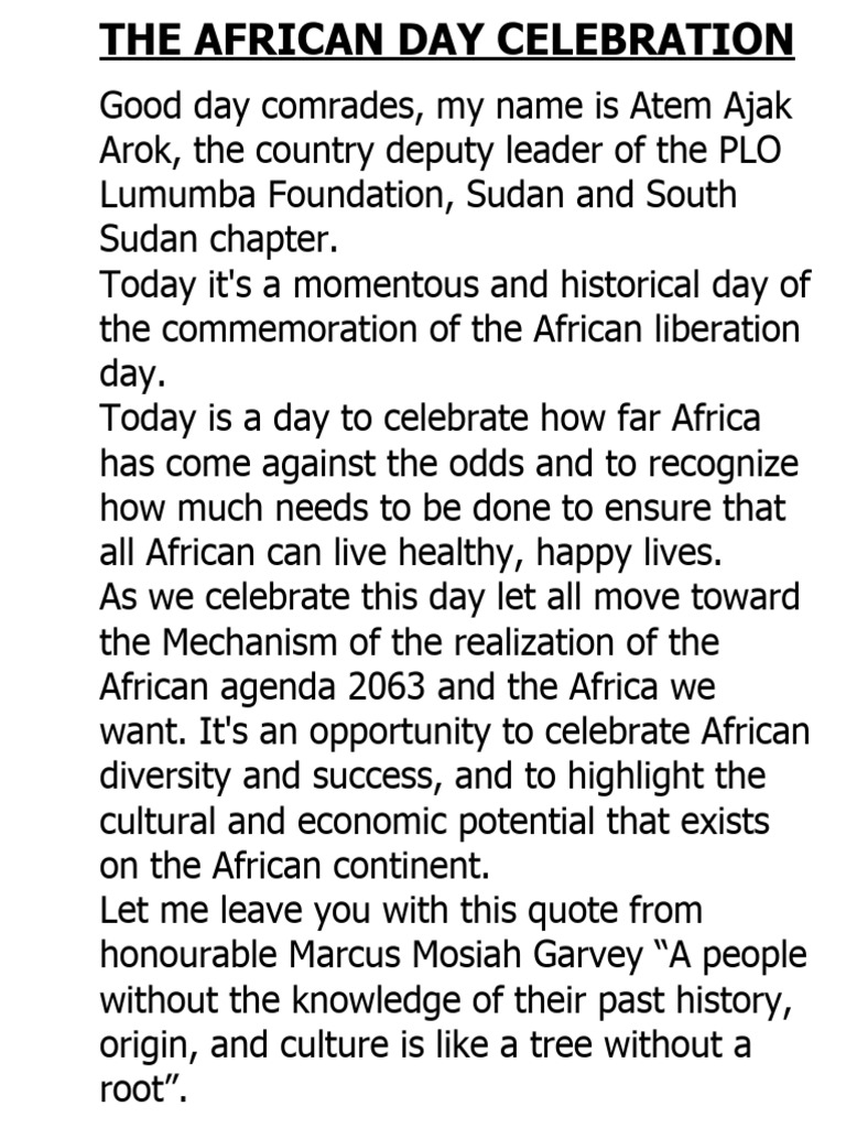 The African Day Celebration | PDF