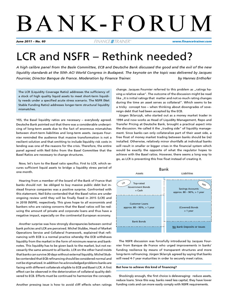 LCR and NSFR - Is A Rethink Needed? | PDF | Banks | European Central Bank
