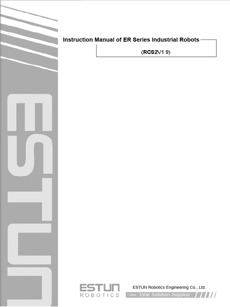 Operation Manual For ER Series Industrial Robot RCS2V1 9 | PDF | Safety ...
