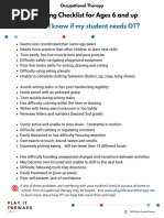 OT Vision Screening Checklist | PDF | Visual Perception | Eye
