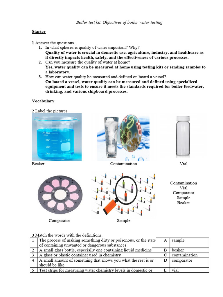 Boiler Water Testing Procedures and Kit | PDF | Water Quality | Chemistry
