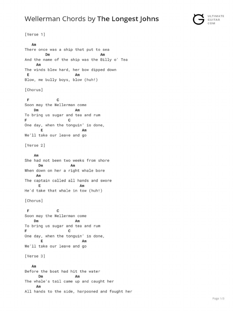Wellerman Chords | PDF