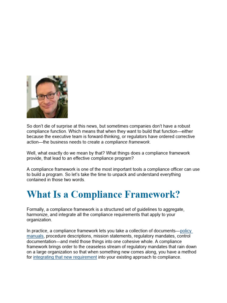 What Is A Compliance Framework | PDF | Regulatory Compliance | Bribery