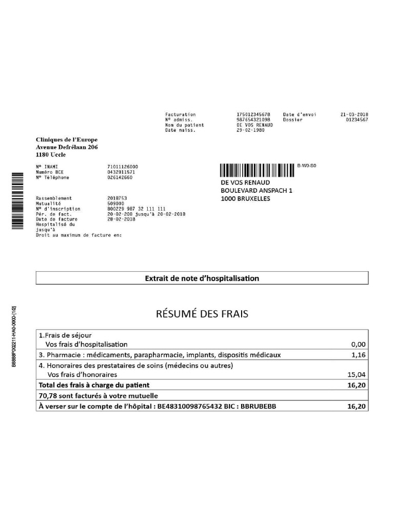 Facture Hospi Page Recap | PDF
