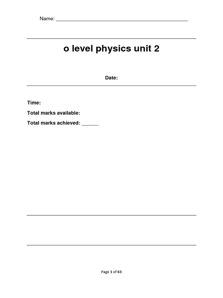 Edexcel Igcse Physics Unit 2 Worksheet Qp Pdf Series And Parallel Circuits Electrical