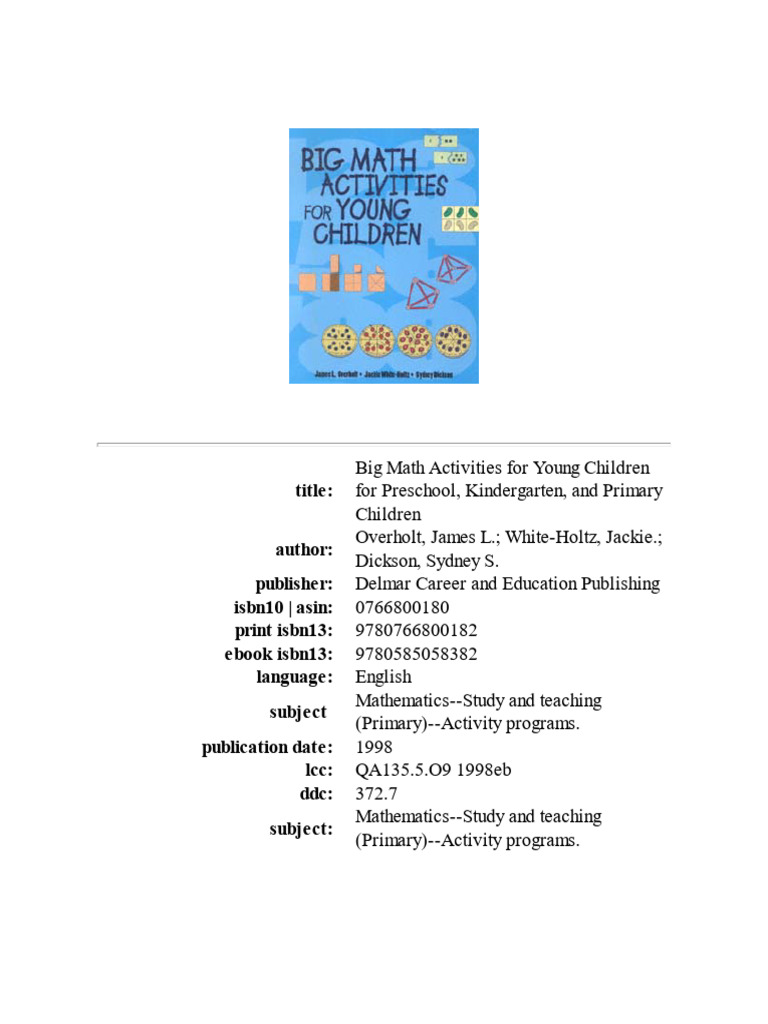 James L. Overholt, Jackie White-Holtz, Sydney S. Dickson - Big Math ...