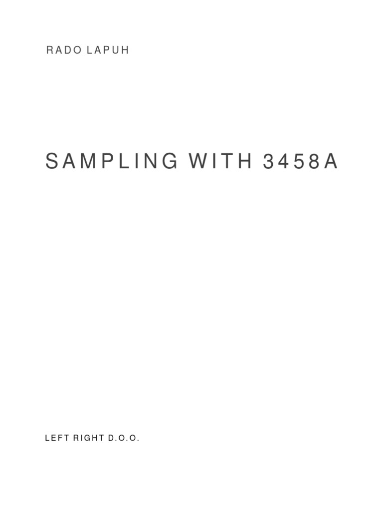 Sampling With 3458A Contents | PDF | Metrology | Distortion