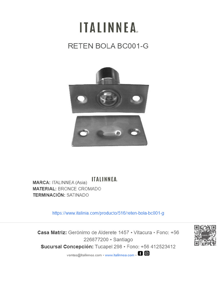 Ficha Producto - Reten-Bola-Bc001-G | PDF