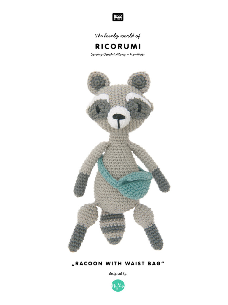 03-Racoon With Waist Bag by Rico Design-GB | PDF | Crochet | Textile Arts