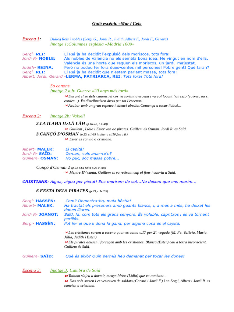 Guió D'escena Mar I Cel | PDF