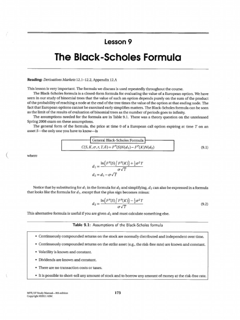 Black Scholes | PDF