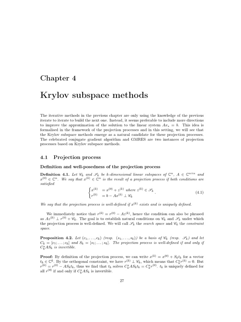 Krylov 1 | PDF | Numerical Analysis | Linear Algebra