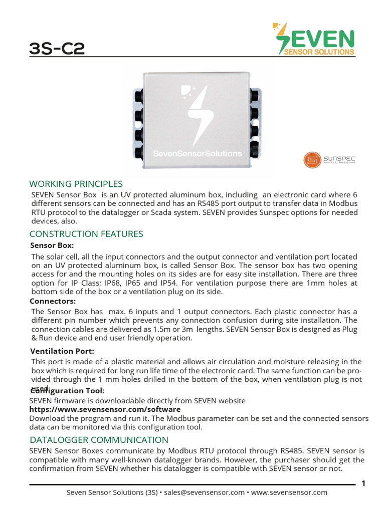 3S Sensor Box | PDF | Electrical Connector | Sensor