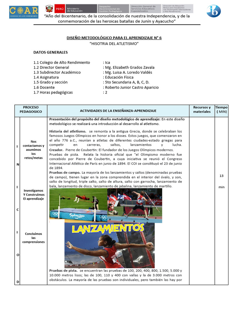Dmpa 6 - (Unidad 2) Educación Física 5to | PDF | Deporte del atletismo ... Dmpa 6 - (Unidad 2) Educación Física 5to | PDF | Deporte del atletismo ...