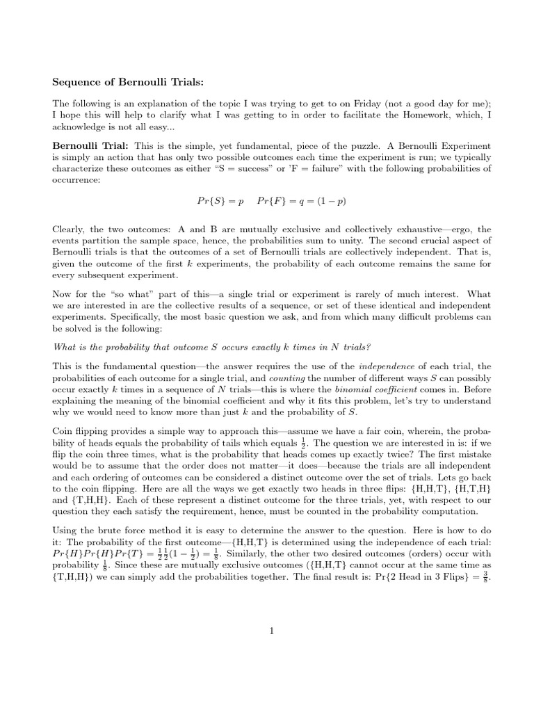 Bernoulli | PDF | Probability | Mathematics