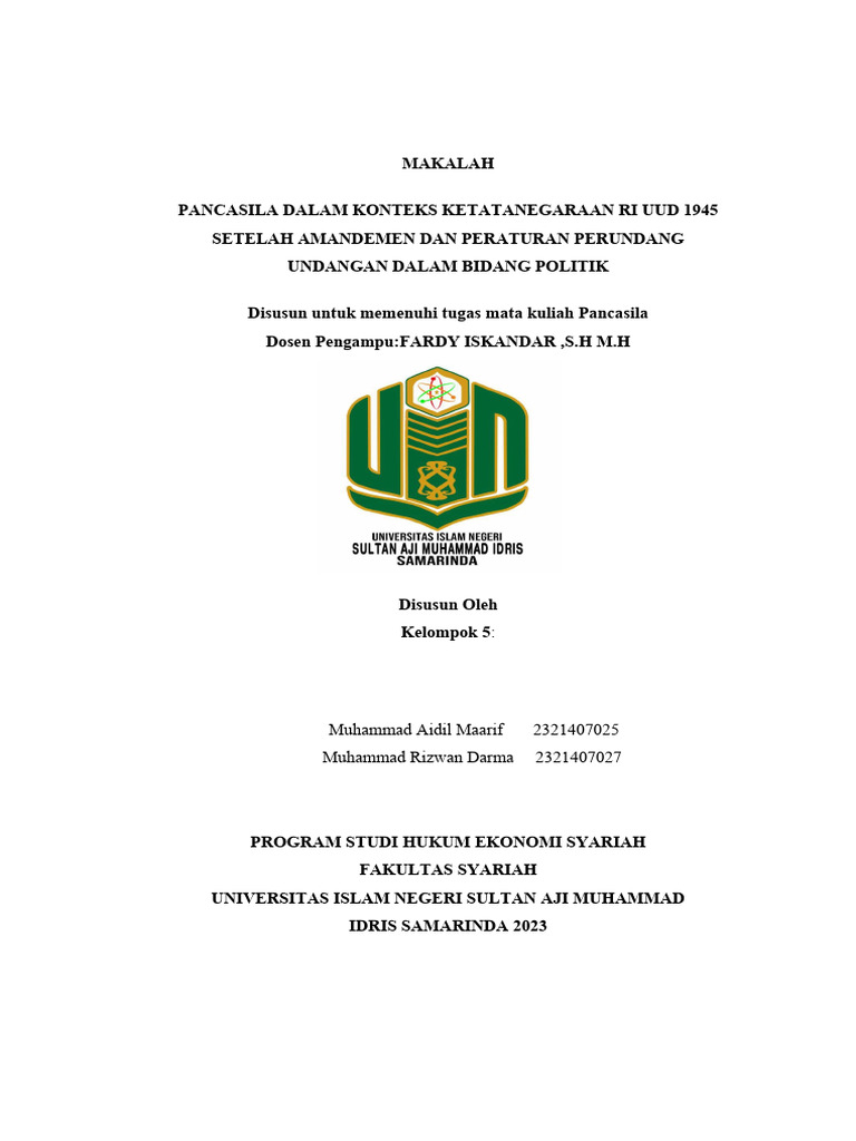 MAKALAH Pancasila Klompok 5 | PDF