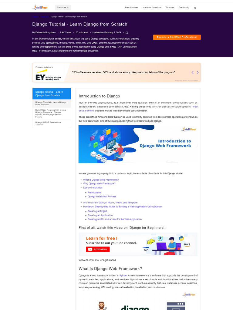 Django Tutorial For Beginners Day 1 | PDF | World Wide Web | Internet & Web