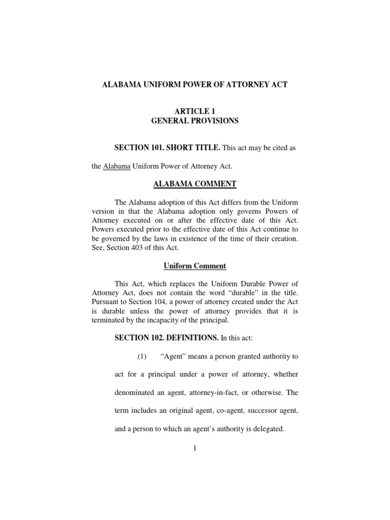 3 Uniform Power of Attorney Act Draft | Download Free PDF | Power Of ...