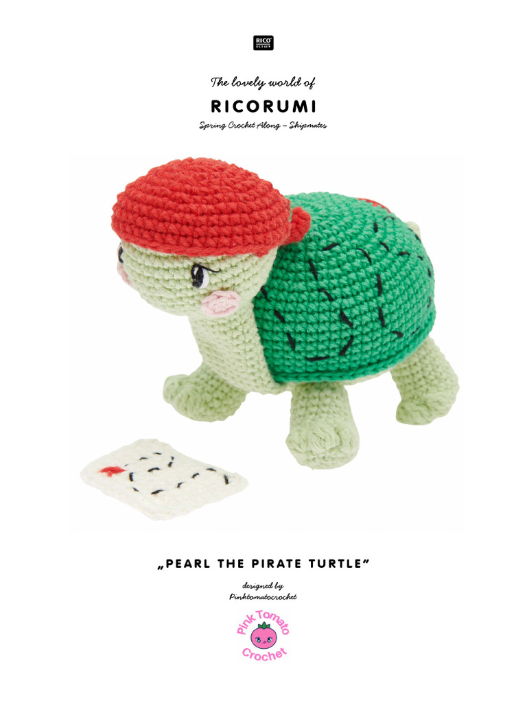 Pearl the Pirate Turtle Crochet Guide | PDF | Embroidery | Textile Arts