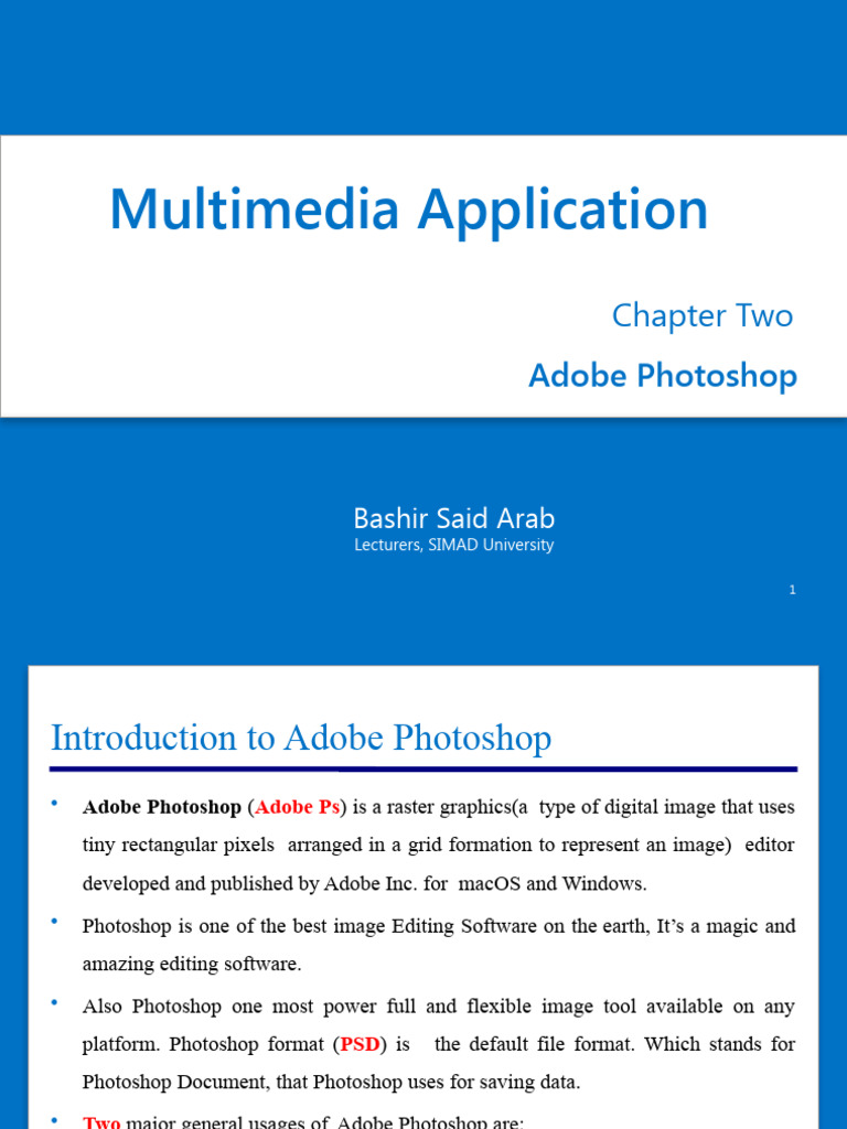 Chapter Two Adobe Photoshop | PDF | Adobe Photoshop | Computer Graphics