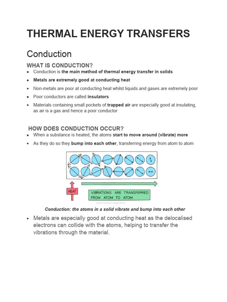 Thermal Energy Transfers | PDF | Thermal Conduction | Convection