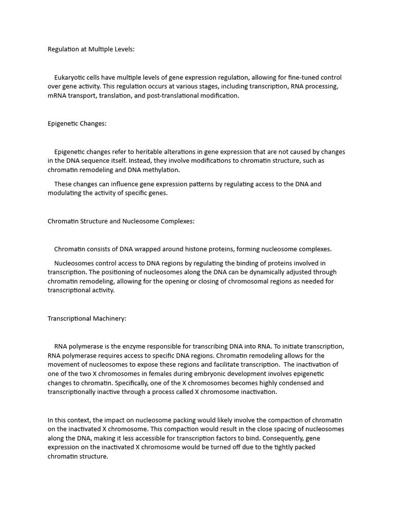 Transcription Machinery | PDF | Chromatin | Regulation Of Gene Expression