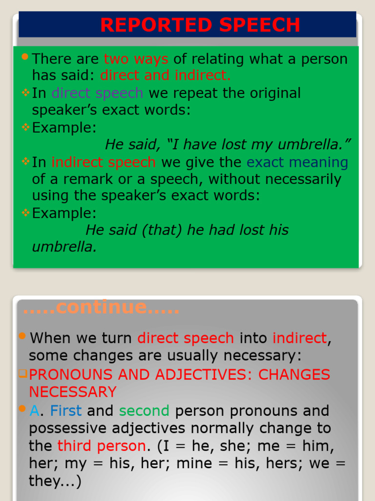 Mastering Reported Speech | PDF | Question | Grammatical Tense