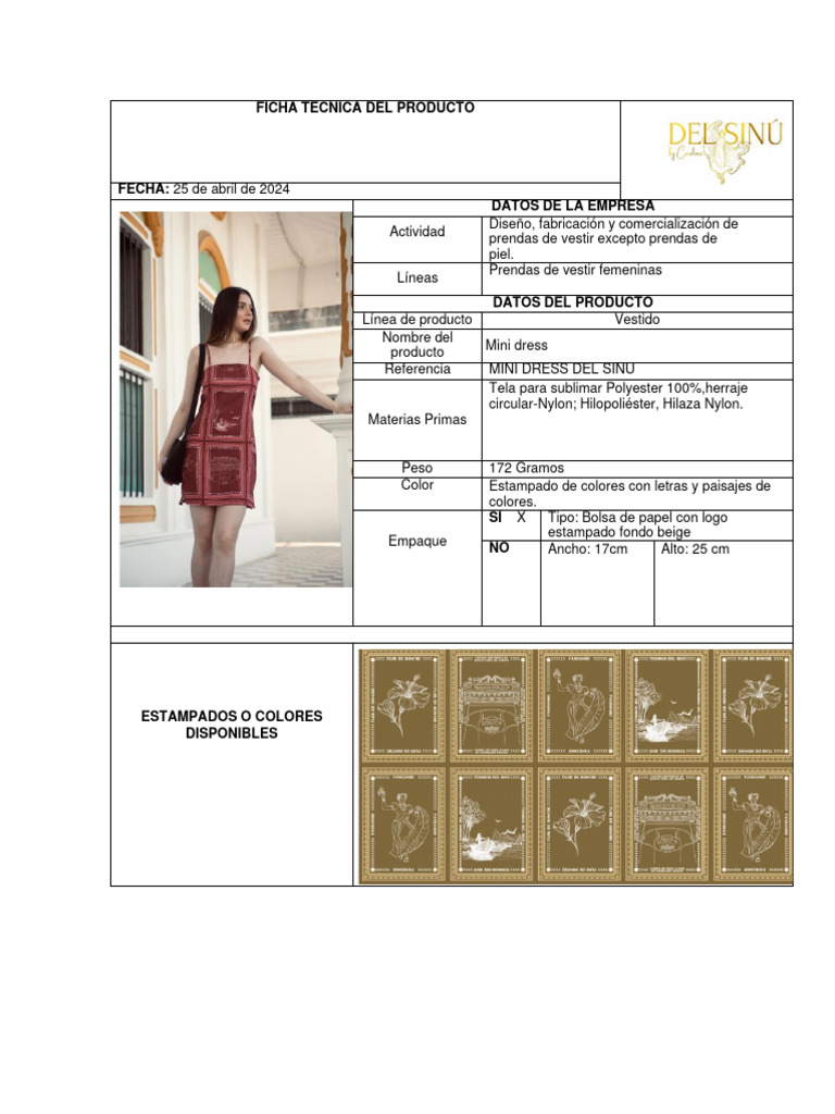 Ficha-Tecnica - DEL SINÚ | PDF | Textiles | Ropa