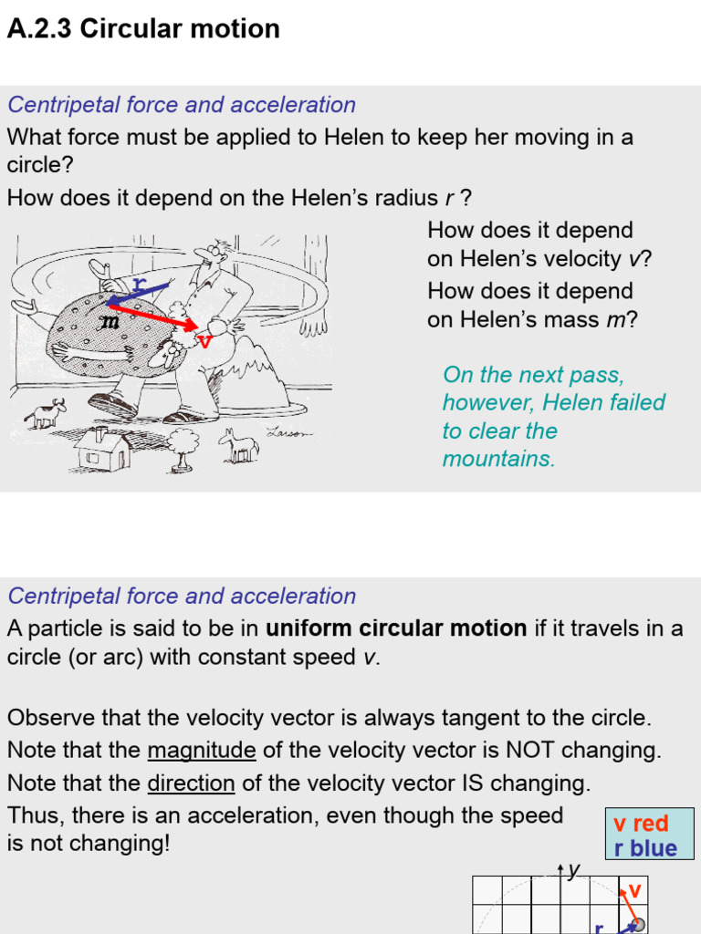 A.2.3 Circular Motion | PDF | Acceleration | Force