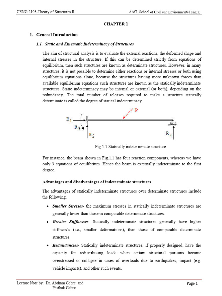 (Lect) Chapter 4 - Analysis of Indeterminate Structures 2 | PDF | Force | Beam (Structure)