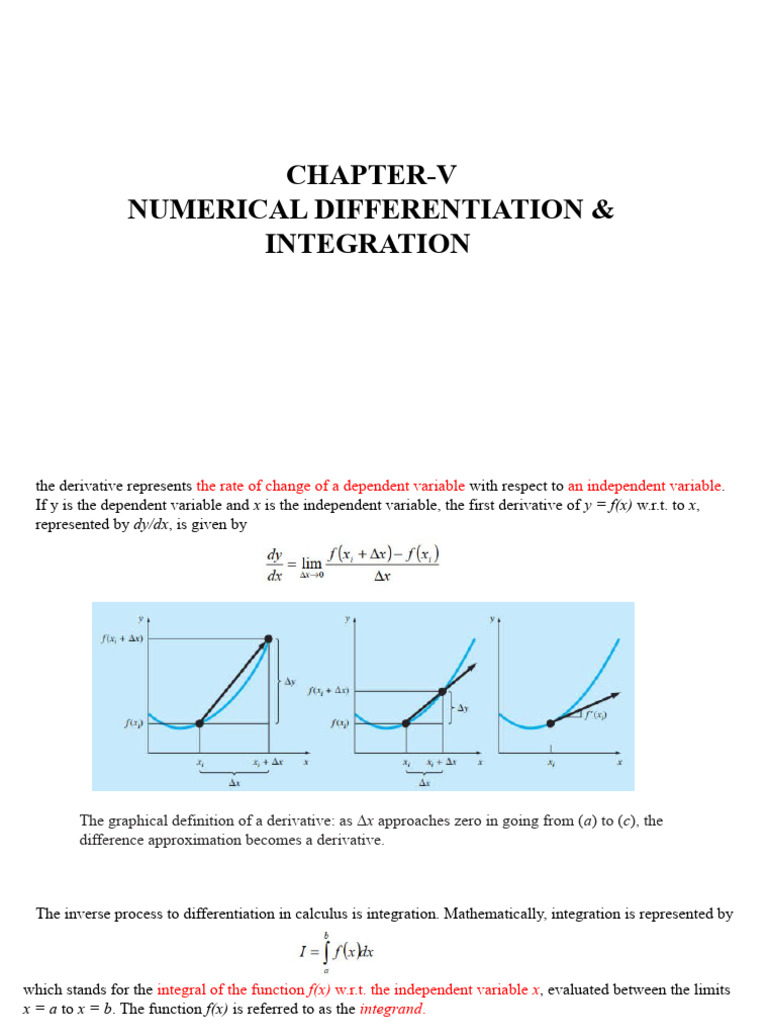numerics chapter 6 numerical diffentaion and integration | PDF | Integral | Finite Difference