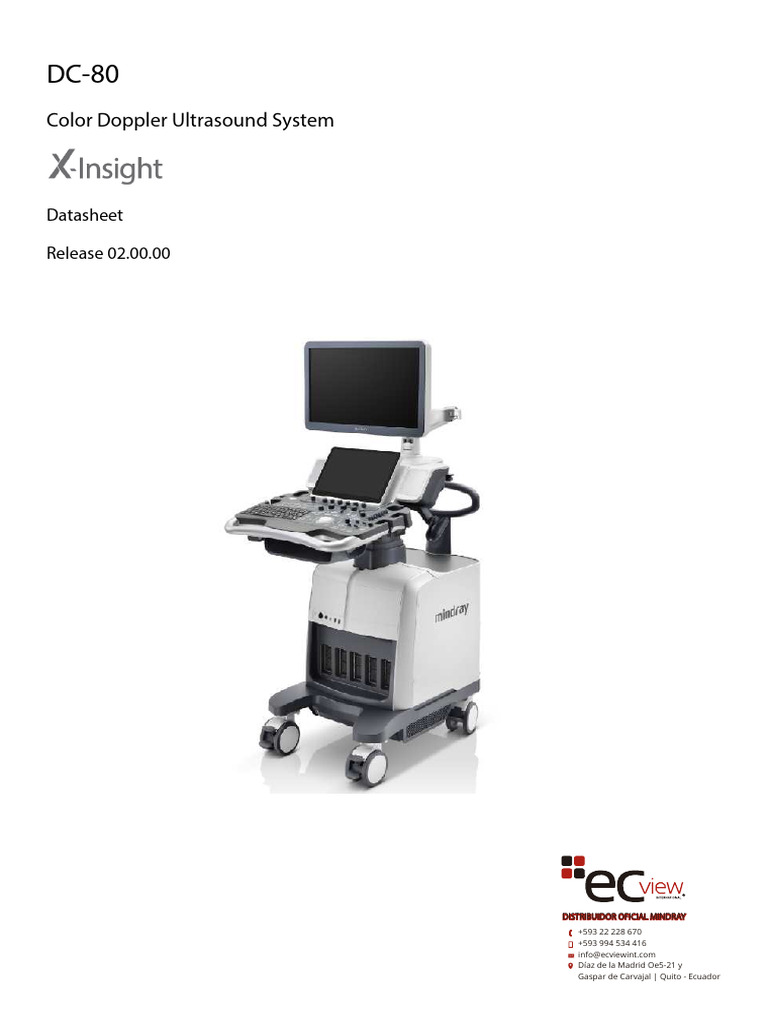Ficha Tecnica DC 80 XI Doppler COLOR 4D 5D Elasto Cardi | PDF | Medical ...