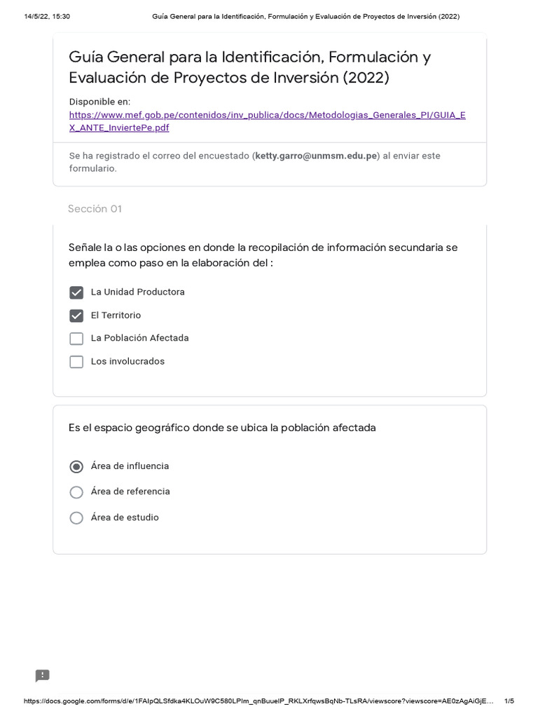 Guía General para La Identificación, Formulación y Evaluación de Proyectos de Inversión (2022 ...