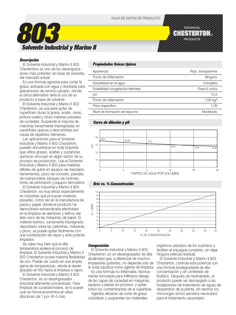 HT - 803 Solvente Industrial y Marino | PDF | Solvente | Agua