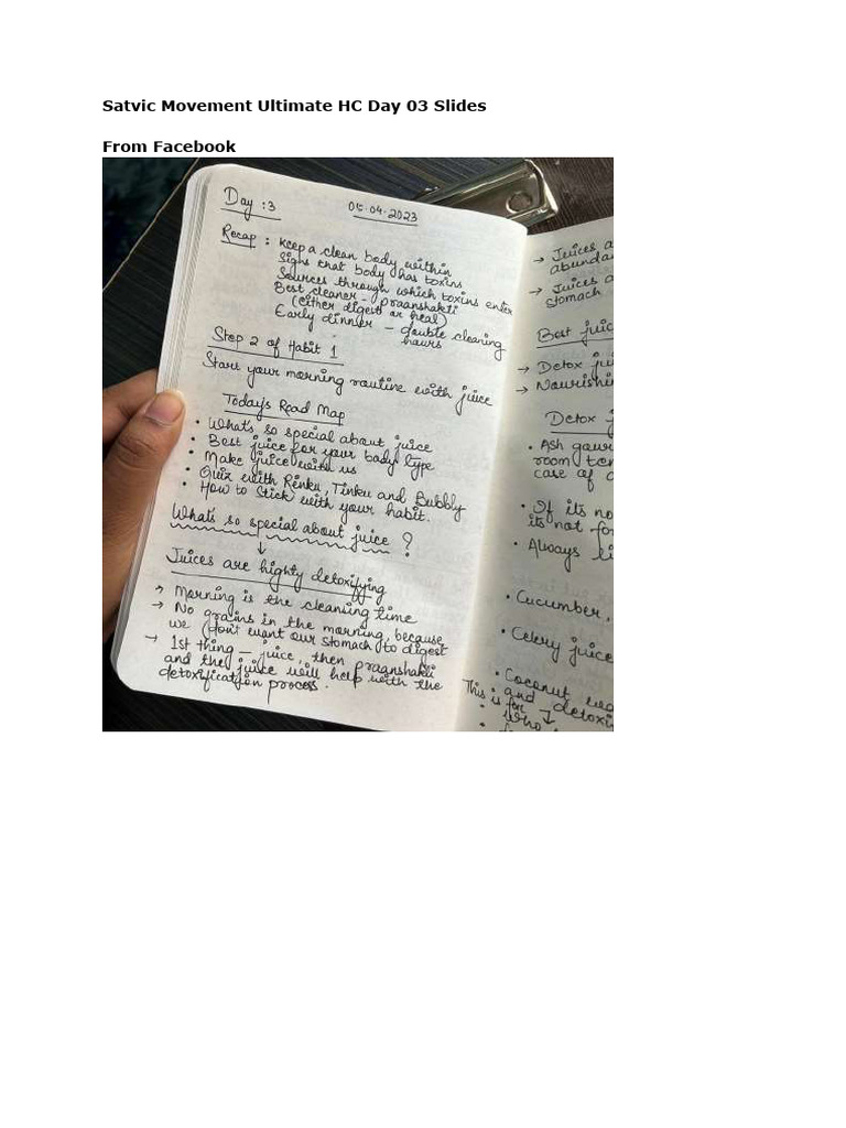 Satvic Movement Ultimate HC Day 03 Slides | PDF