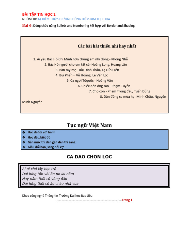 NHÓM 10 - Table | PDF