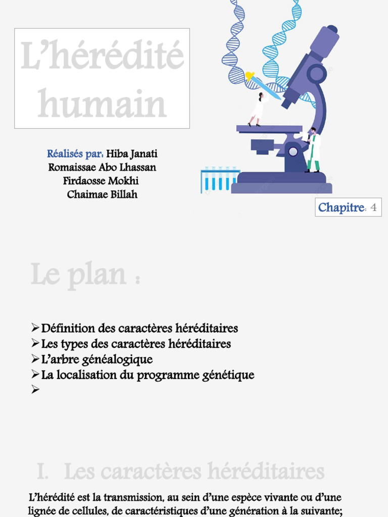 Définition et types de l'hérédité humaine | PDF