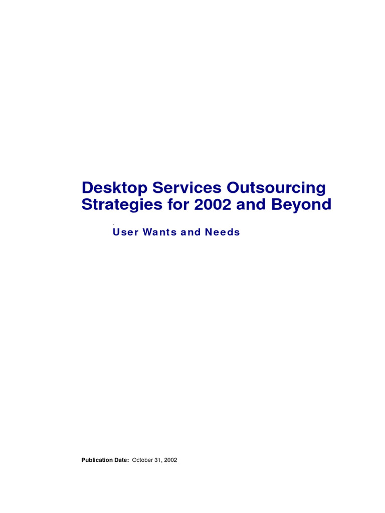 Desktop Outsourcing Insights 2002 | PDF | Outsourcing | Desktop Computer