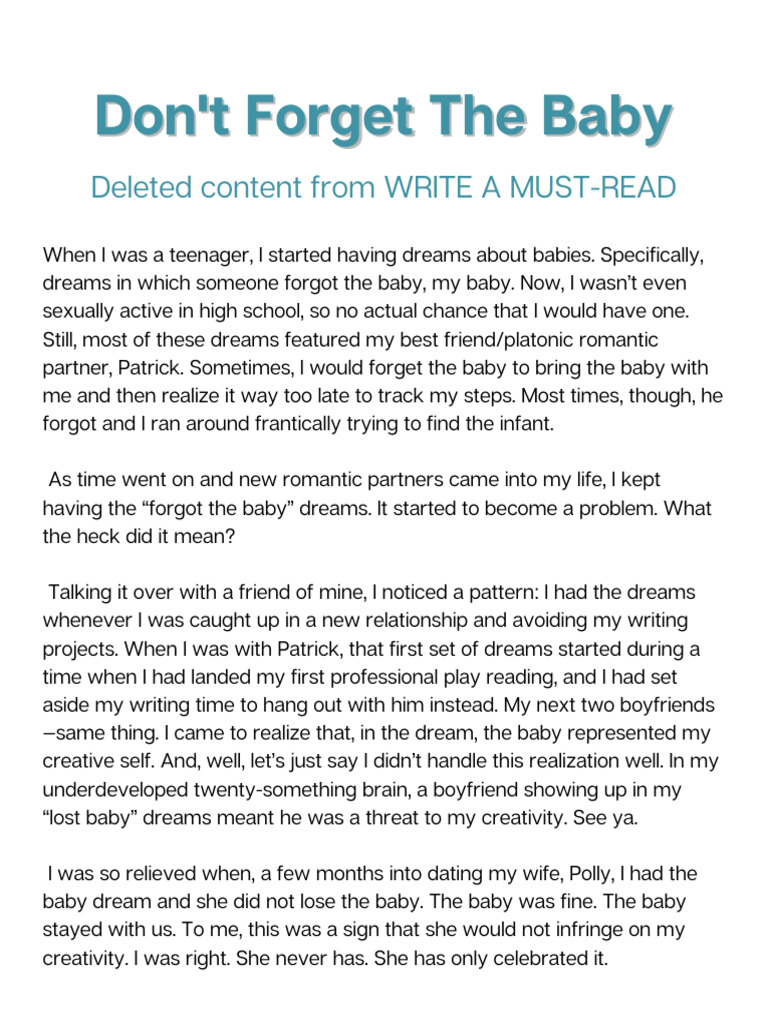 Don't Forget The Baby | PDF