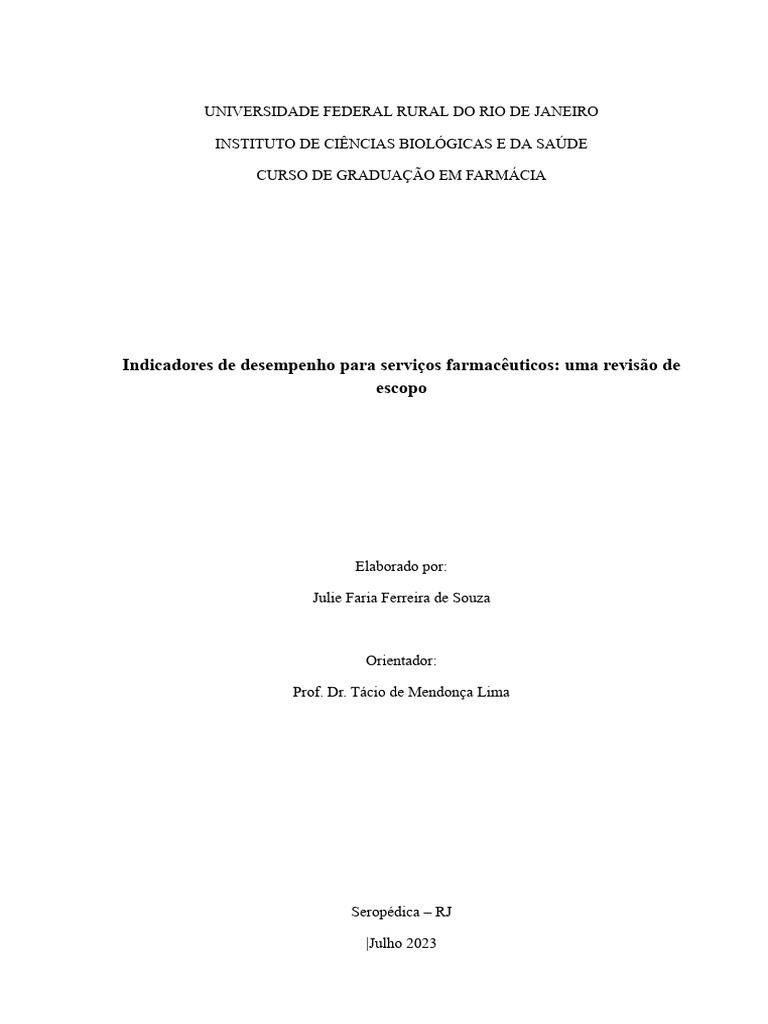 Indicadores de Desempenho em Farmácia | PDF | Farmacêutico | Receita médica