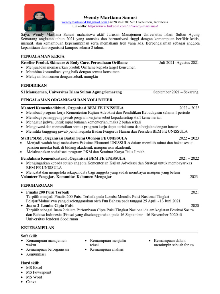 Cv Mbkm Fe Wendy Martiana Sanusi Pdf