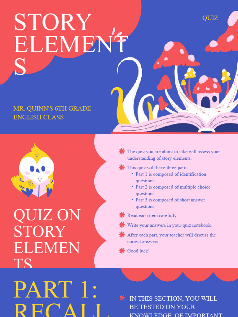Story Elements Quiz for 6th Grade | PDF | Alice (Alice's Adventures In ...