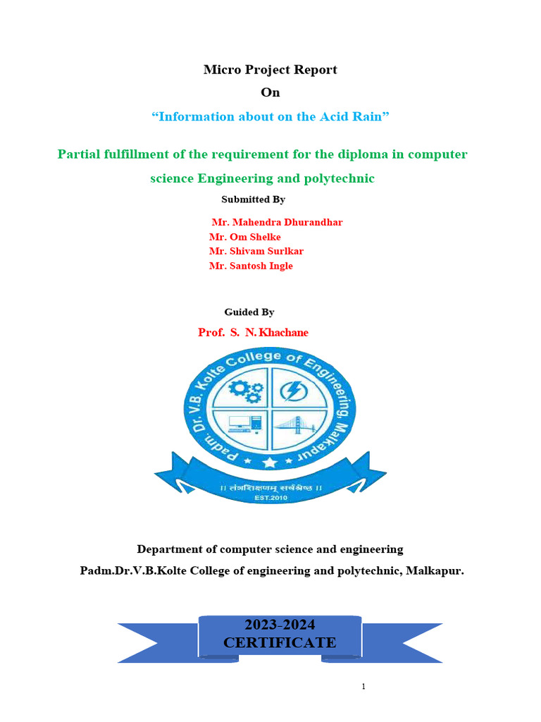 EST Microproject 5th Sem | Download Free PDF | Soil | N Ox