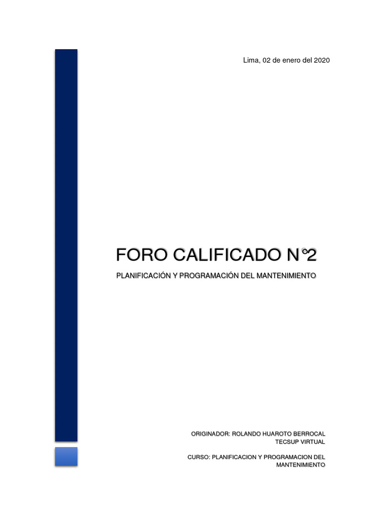Foro Calificado N°2 | PDF