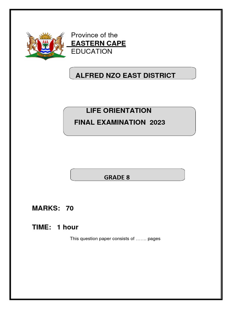 2023 Lo Grade 8 Final Exam Final 17 October 2023 | PDF | Learning ...