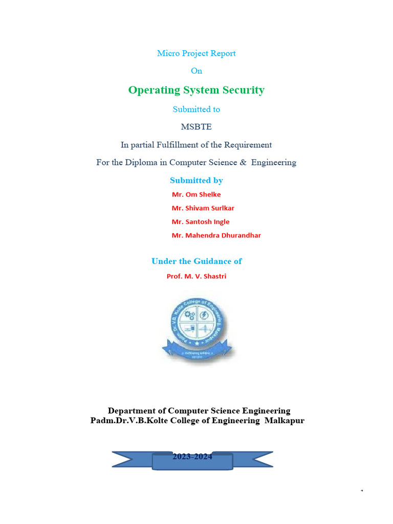 Osy Microproject Pdf Security Computer Security
