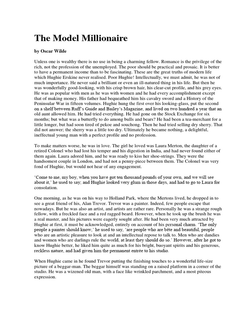 The Model Millionaire | PDF