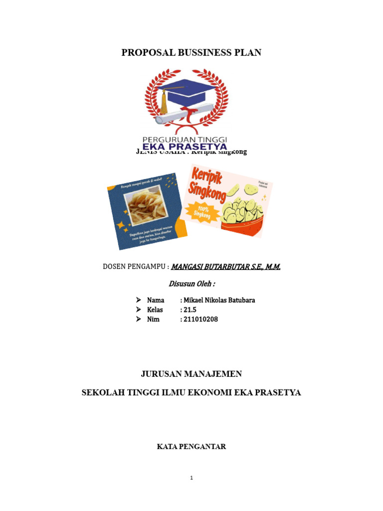 Mikael Nikolas Batubara-211010208-Proposal Bussiness Plan | PDF