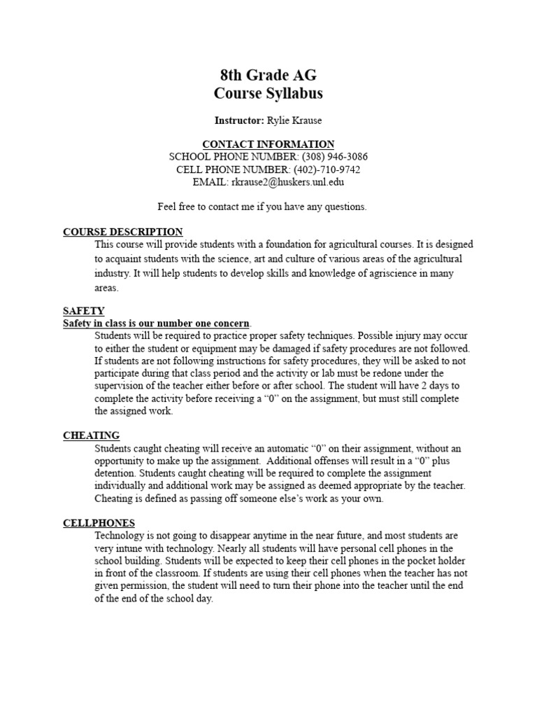 ag 8 syllabus | PDF | Pedagogy | Education Theory