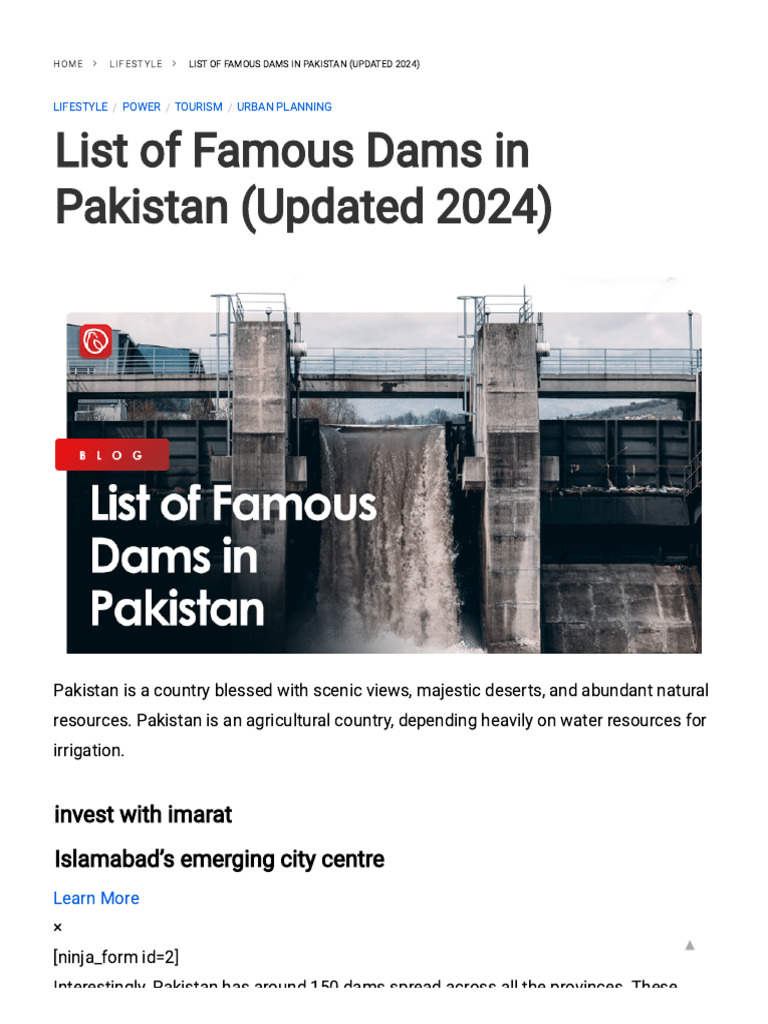 List of Famous Dams in Pakistan (Updated 2024) | PDF | Hydraulic ...